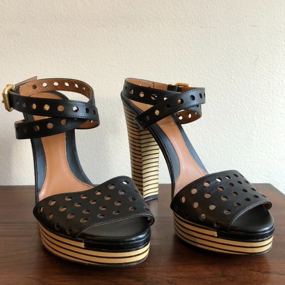 Fendi | Shoes | Fendi Perforated Leather Platform Heel 365 | Poshmark